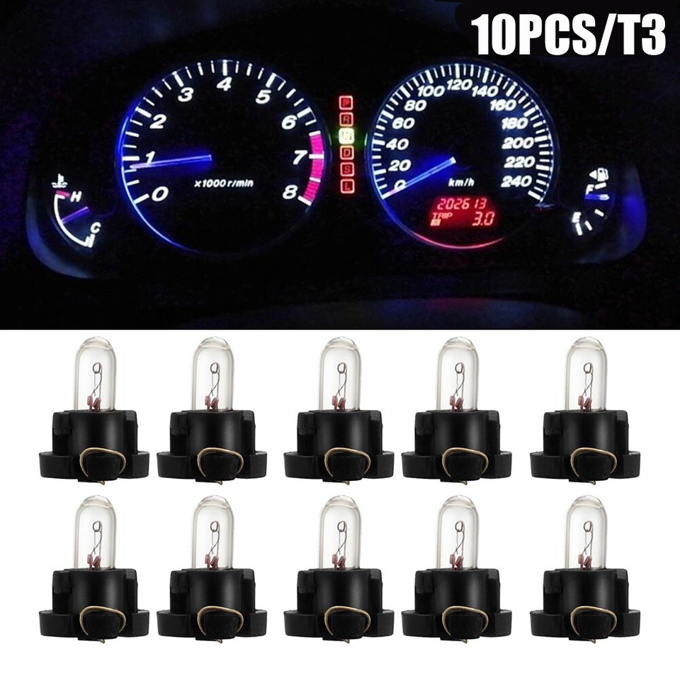 10Pcs T3 Led Bulb 12V Car Interior Light Wedge Dashboard Warming ...