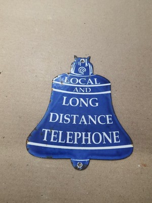 Porcelain Long Distance Telephone Enamel Sign Size 7" x 6" Inches | eBay