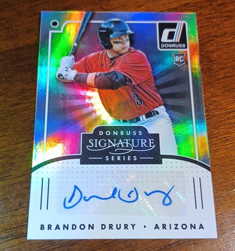 2016 Donruss Signature Series Brandon Drury RC Autograph Auto Refractor ...