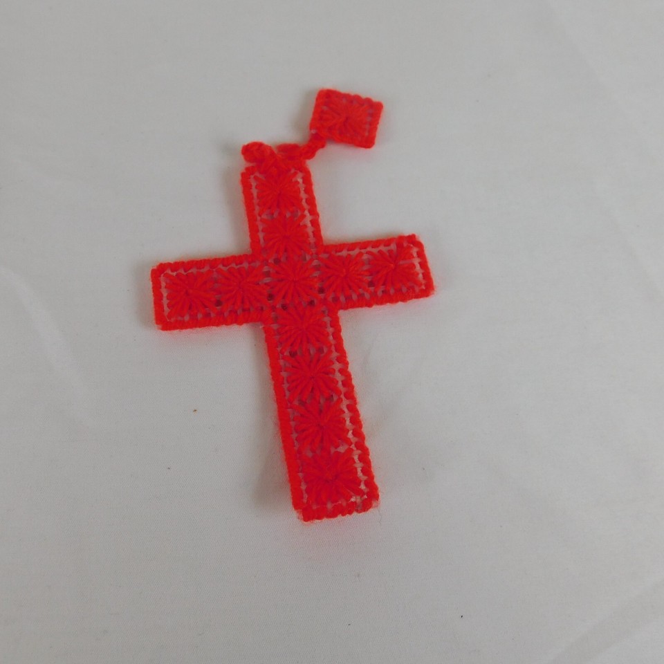 Cross Bookmarks Lot of 5 Plastic Canvas Yarn Religious Christian Blue ...