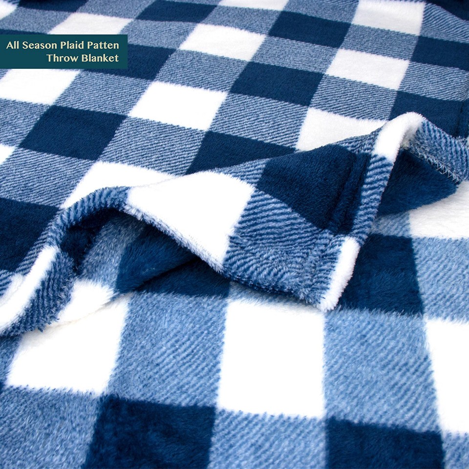 Plaid Buffalo Checkered Fleece Throw Blanket Soft Holiday Accent Decor ...