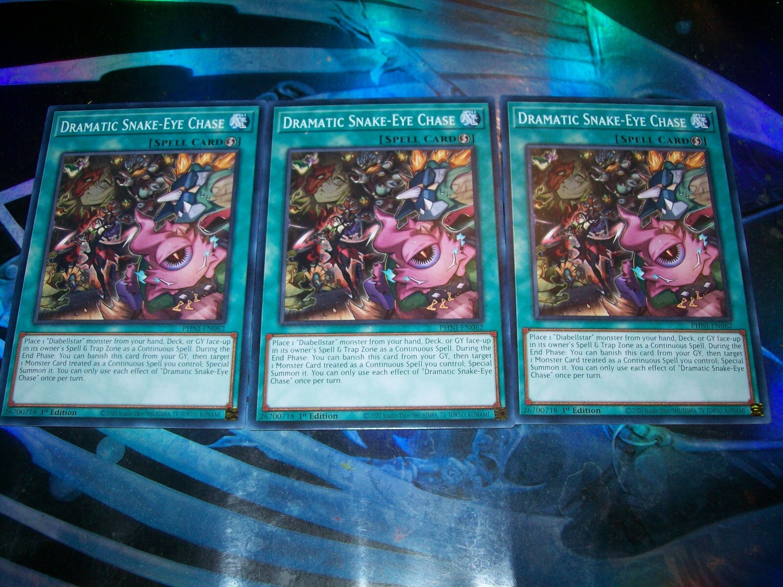 3x Dramatic Snake-Eye Chase 1st Edition Common PHNI-EN062 Yu-Gi-Oh! | eBay