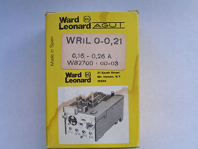 Ward Leonard WRIL0-0,21 Overload Relay .16 to .26 Amps NEW!!! Free ...