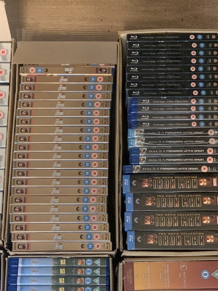 6 x Boxes of DVDs Blu-Ray Wholesale Job Lot - Mixed Titles - BRAND NEW ...