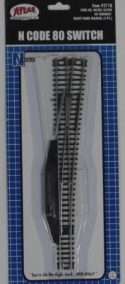 Atlas N Scale ~ New 2025 ~ Code 80 ~ Manual #8 Right Turnout Switch ...