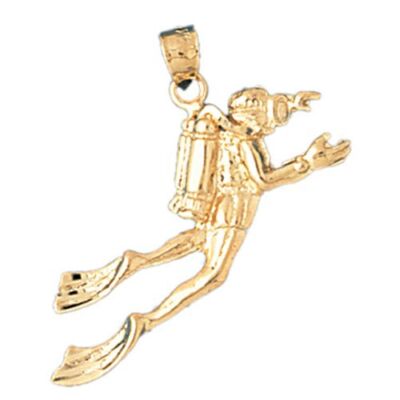 Scuba Diving Diver Charm Pendant 14k Gold (2.4 Grams) | eBay