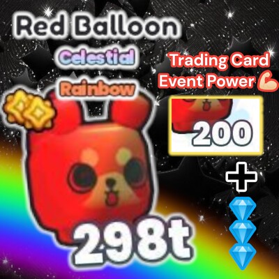 Rainbow Red Balloon Panda + 3 Million Diamonds. PS99. Same Day | eBay