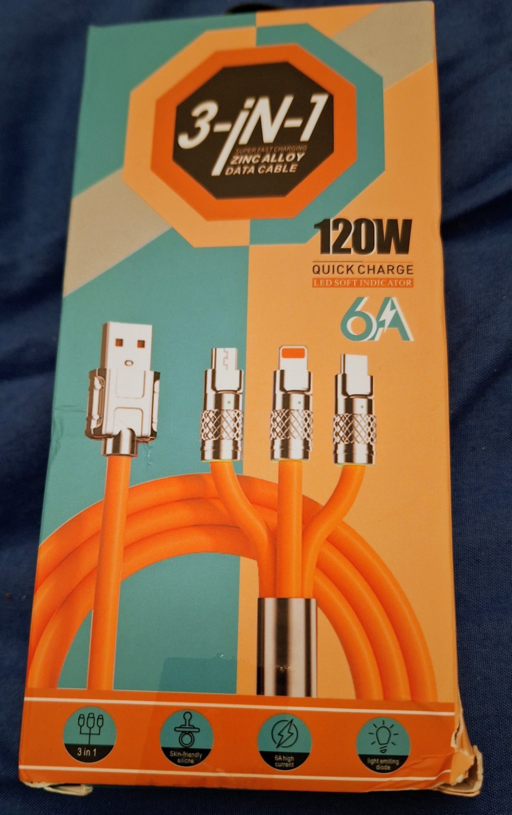 Charging cable 3 in 1 Type C |IPhone | Micro USB | Fast speed charging ...