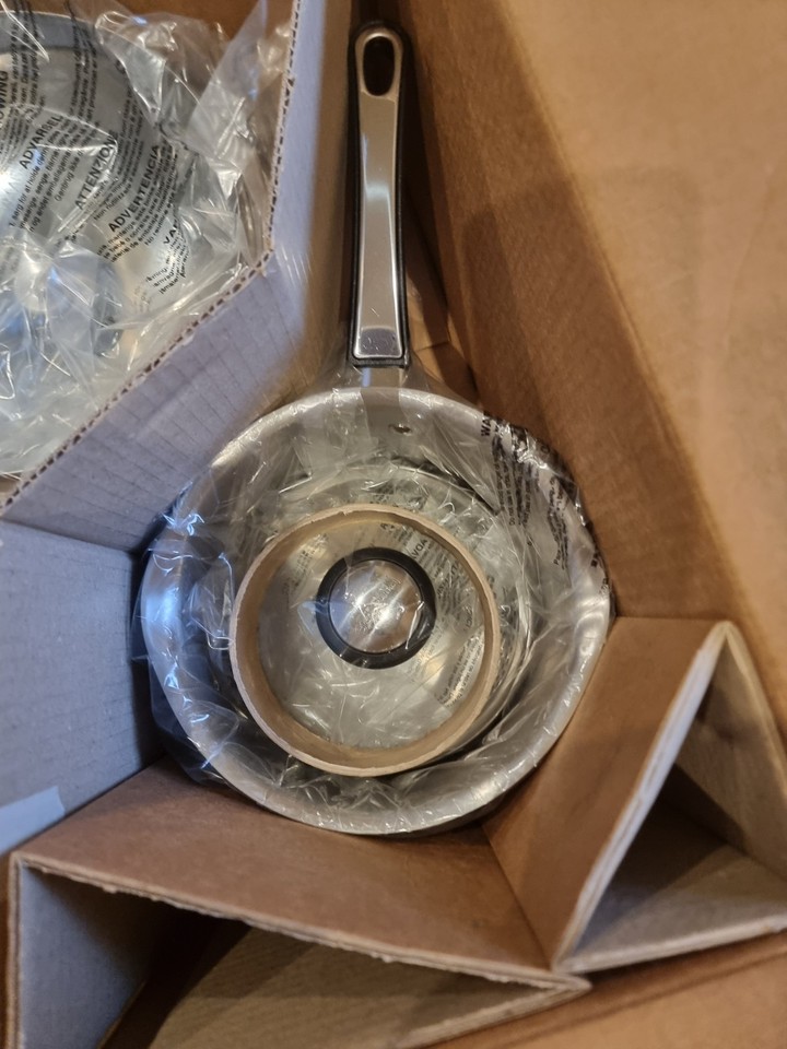 Prestige Stainless Steel Saucepan Set 14, 16 & 18cm Induction Suitable ...