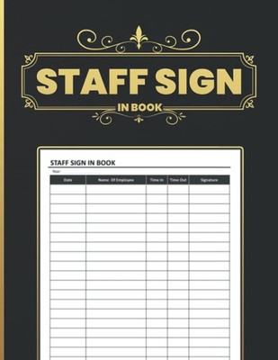 Staff Sign In Book Staff Signing Book A4 - Daily Staff Sign-in Book for ...