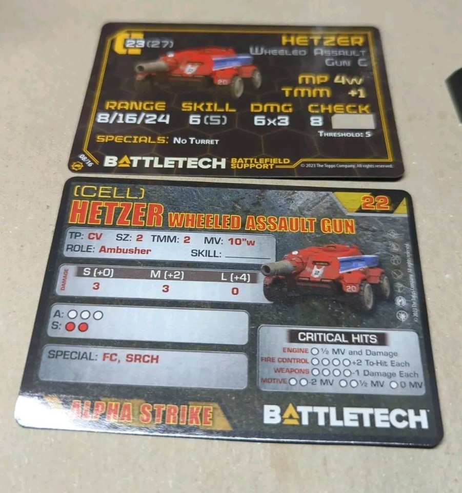 Battletech Hetzer AC/20 Tank Mercenaries Kickstarter With Cards | eBay