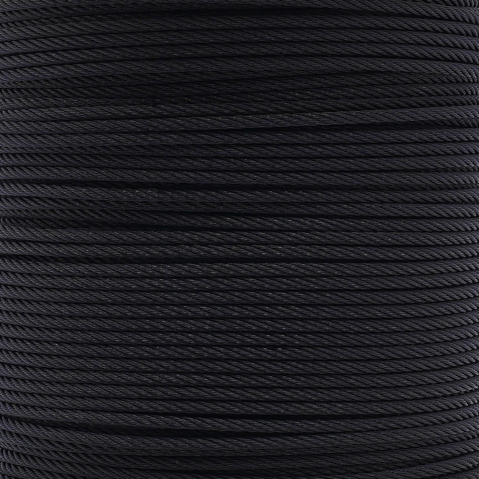 250ft 1/8" Stainless Steel Cable Black Wire Rope Cable Railing System ...