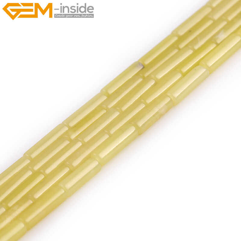 Natural Tube Cylinder Gemstone Column Loose Beads For Jewerly Making 15 ...