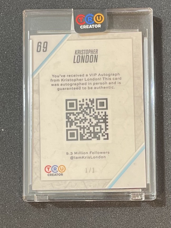 TruCreator LSK 1st AUTO 1/1!! RARE 2HYPE VIP Pass! OG Utuber Kristopher ...