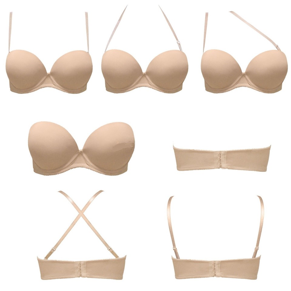 Women Sexy Push Up Convertable Strapless Bra Add 2 Cup женское нижнее ...