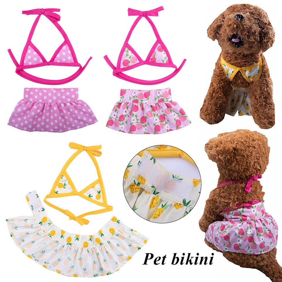 Summer Cat Dog Bikini Set Pet Swimwear Dog Dress Pet Beach Skirt ...