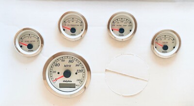 5 Gauge GPS Speedometer Dash Set Street Rod Hot Rod Universal White | eBay