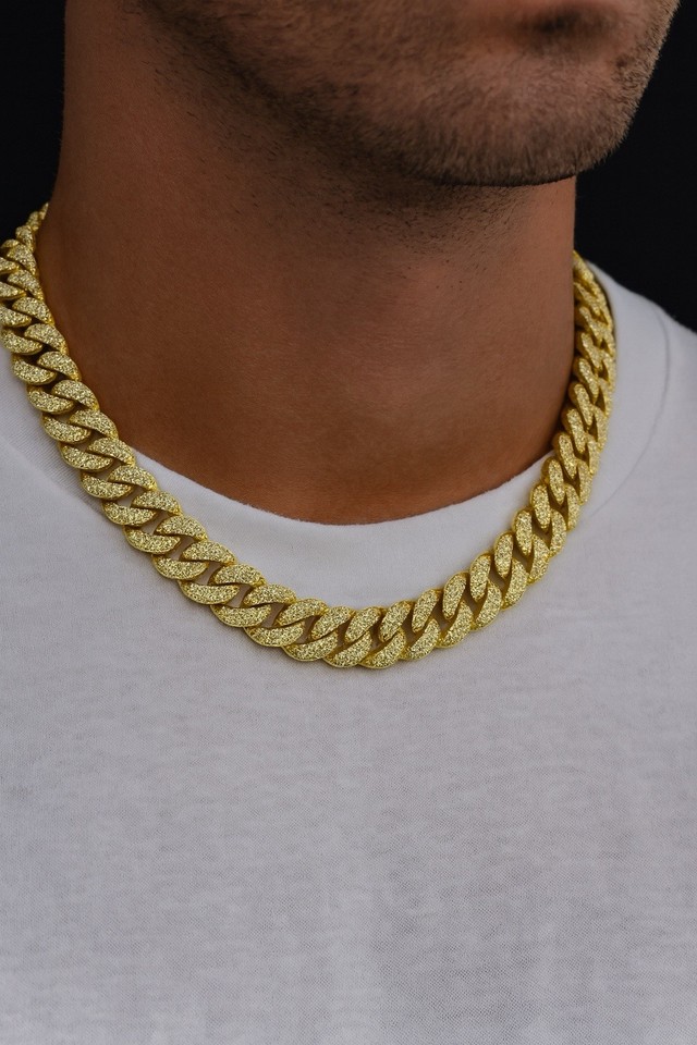 18 Inch Cuban Link Chain 18K Gold Plated 14mm For Men And Women | eBay