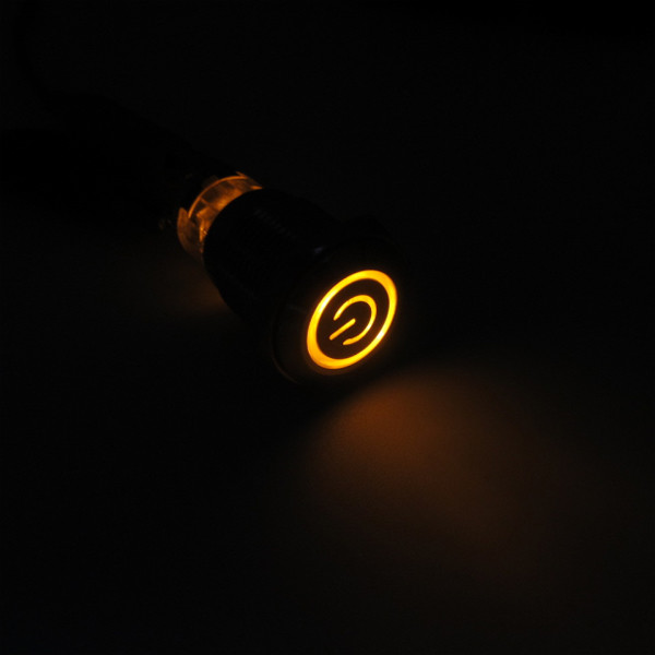 Power Starter Push Button Switch LED Indicator Light Symbol 16mm 12V ...