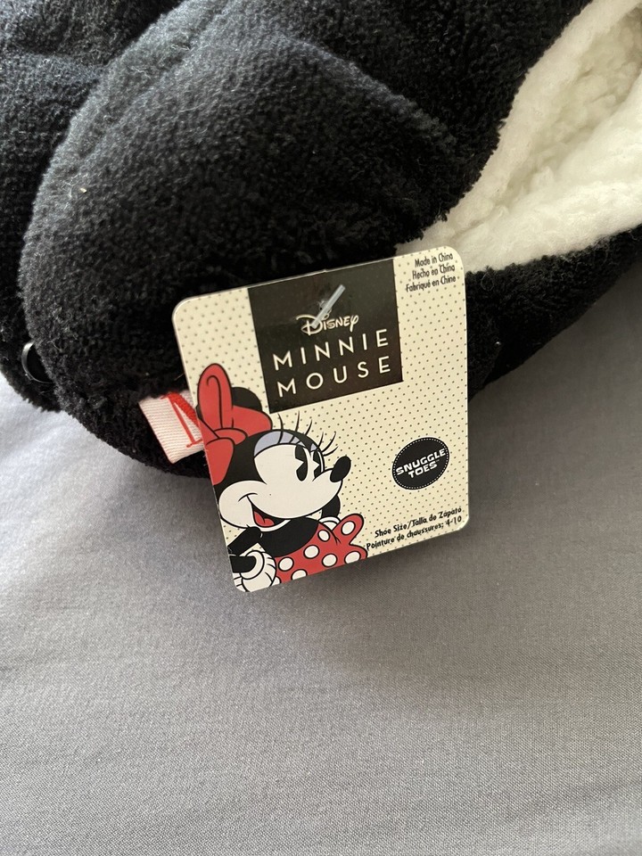 Minnie Mouse Girls Fuzzy Snuggle Toes Slipper Socks With Grippers - NEW ...