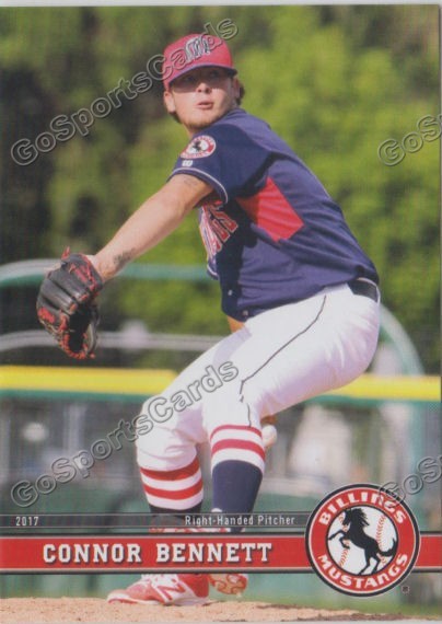 2017 Billings Mustangs Connor Bennett RC Rookie Cincinnati Reds | eBay