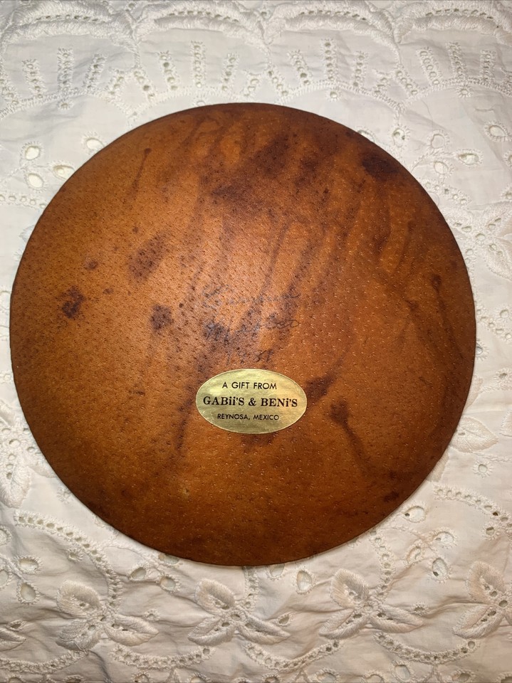 Vintage MCM Mexican Foil Art Glass Plate Gold With Presses Leaves And ...