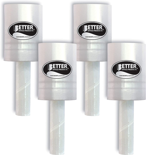 4 Pack Mini Stretch Wrap with Easy Grip Handle, Self-Dispensing, 5 in X ...
