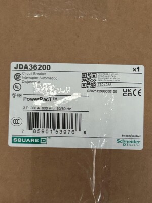Square D JDA36250 Circuit Breaker - 250A, 3P, 600VAC, 14kA - PowerPact ...