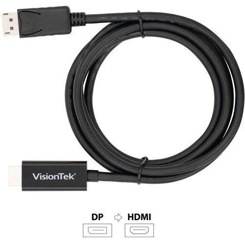 VisionTek DisplayPort to HDMI 2.0 Active Cable [M/M] 4K @ 60Hz (901214 ...