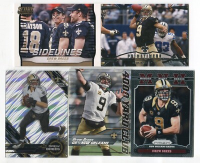 Drew Brees 5 Football Card Lot NEW ORLEANS SAINTS CHARGERS PURDUE (LOT ...