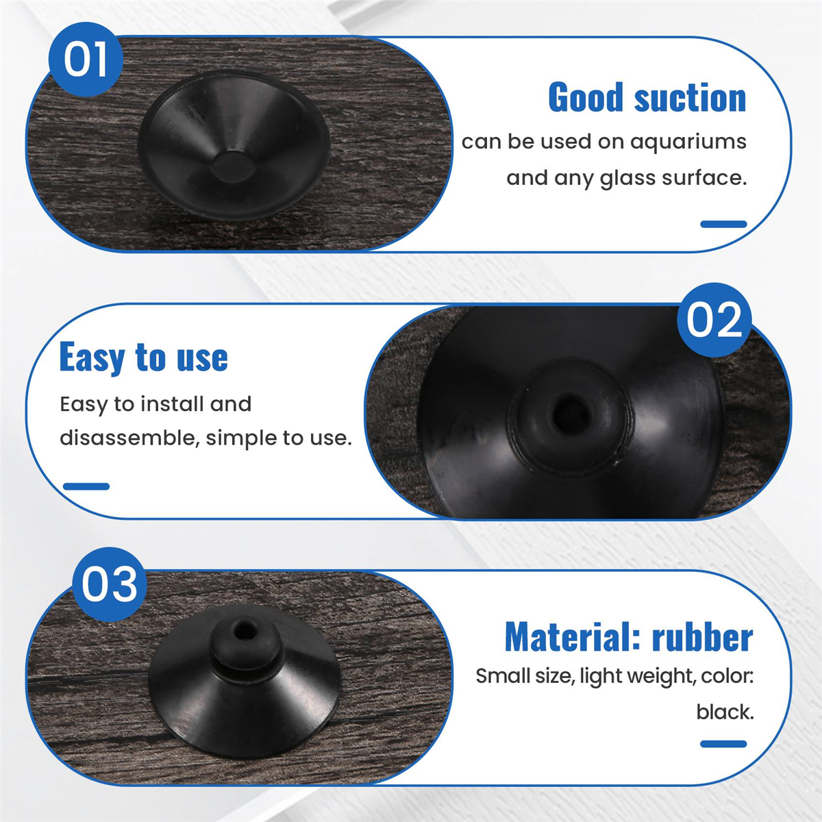 10 x Black rubber 27mm Suction Cup Clip Sucker For Aquarium Fish Tank ...