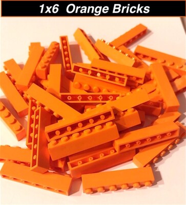 LEGO 1x6 Orange Brick Bricks City Creator Building House Landscaping ...