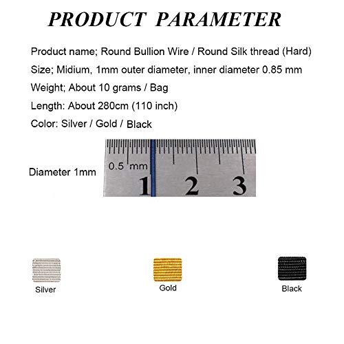 1mm French Bullion Wire, French Coil, Gold Work Embroidery Silk Thread ...