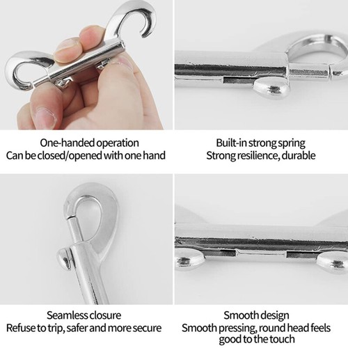 Double Ended Bolt Snap Hooks Heavy Duty Trigger Chain Marine Grade Metal Cl_QU | eBay Australia