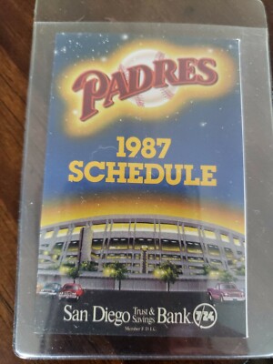 Padres 1987 Pocket Schedule | eBay