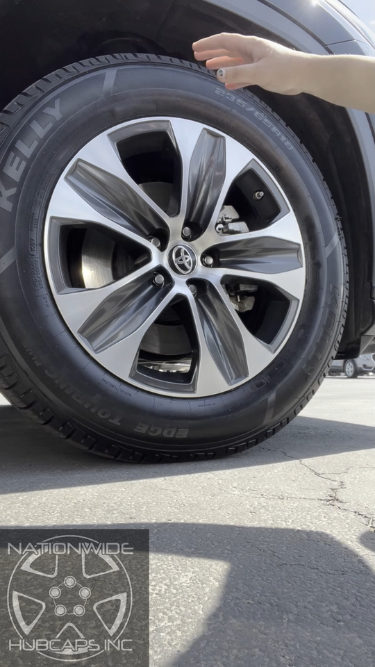 4 fits Toyota Highlander XLE 2020-2025 Black 18" Wheel Skins Hub Caps ...