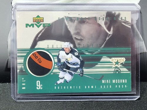 1999 Upper Deck MVP Game Used Souvenirs PUCK Mike Modano 🔥 Dallas Stars ...