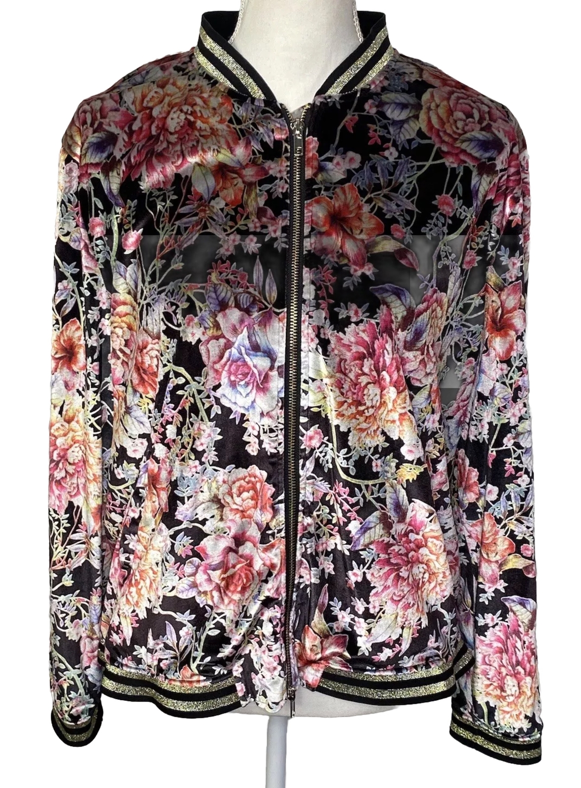 Darling Harbour Women’s Floral print Jacket Full Zip … - Gem