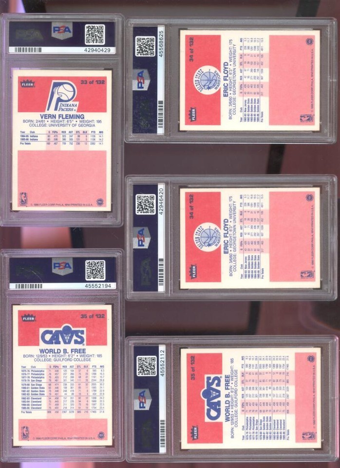 1986-87 Fleer #35 World B. Free Lloyd Free PSA 9 Graded Basketball Card ...