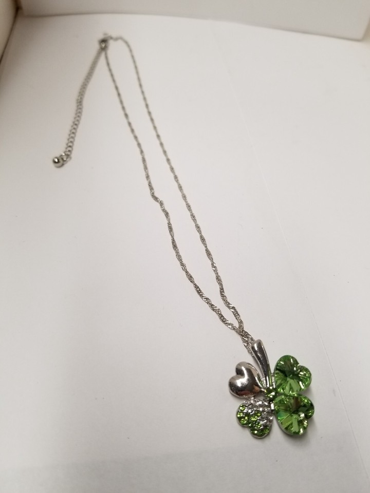Glencara Sterling Silver Four Leaf Clover 16" Necklace | eBay