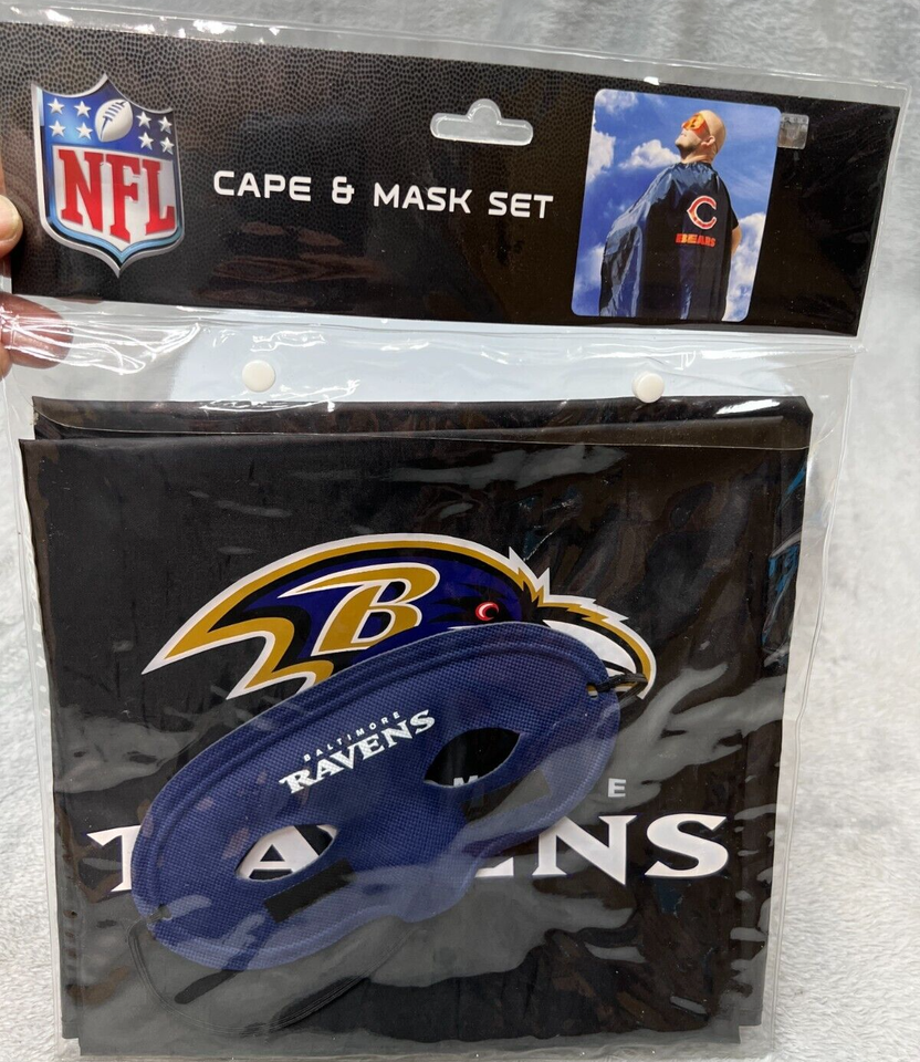 Baltimore Ravens 1/2 Mask and Cape set w/ Tags NFL Official Merch | eBay