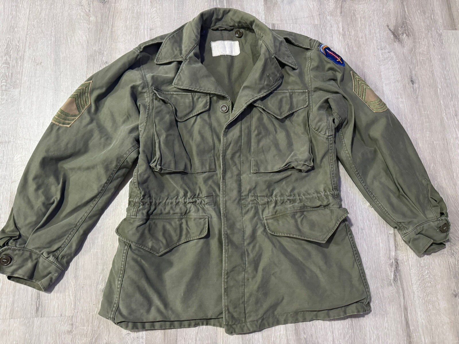 VINTAGE ORIGINAL US ARMY M43 FIELD JACKET SIZE 34R PA… - Gem