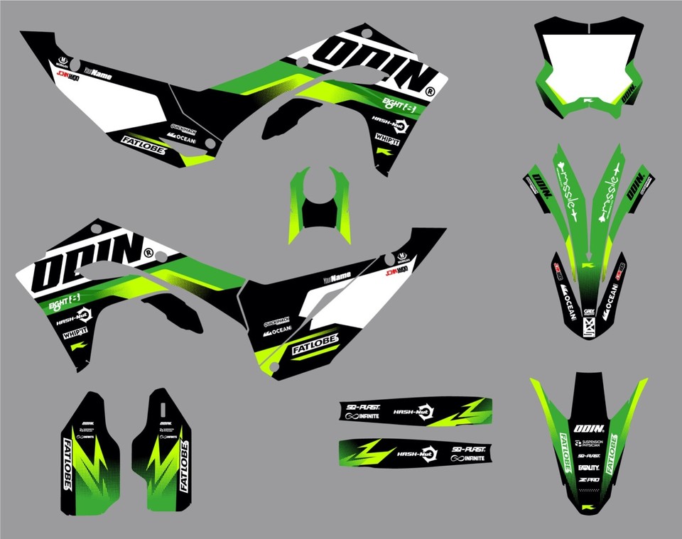 Fits Kawasaki KX450F (2024-2025) and KX250F (2025) graphic kit decals ...