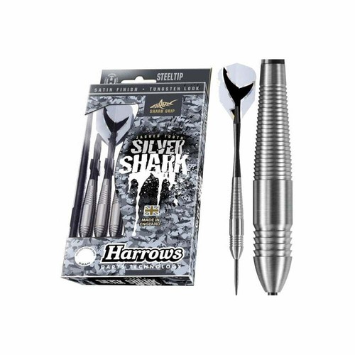 Harrows Silver Shark Nickel Darts Set - 21g - Includes Stems, Filghts ...