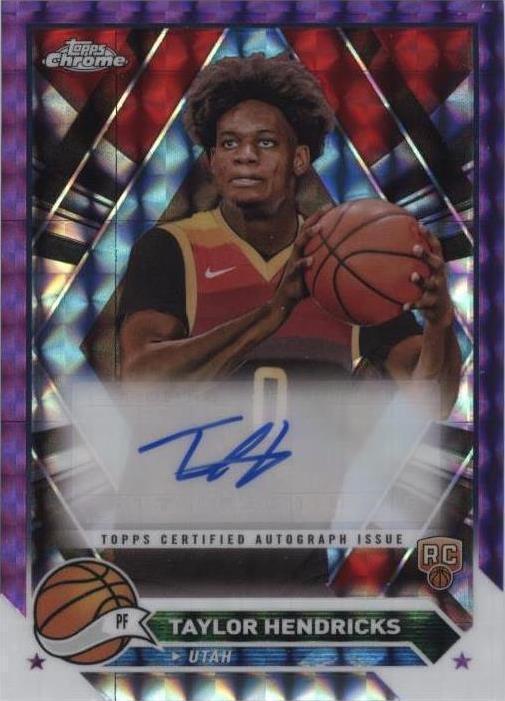2023-24 Topps Chrome - Autographs Taylor Hendricks #CG-TAH Purple ...