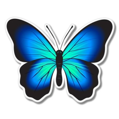 Blue Butterfly Colorful Beautiful Car Laptop Phone Vinyl Sticker ...