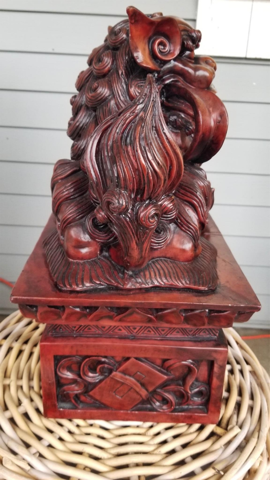 Two Giant Fu Foo Chinese Dog Lion Door Protective Statues 18" x 15" x ...