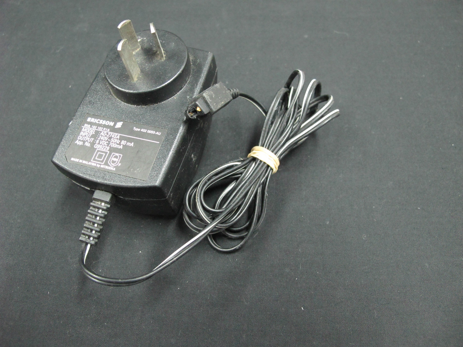ERICSON AC Adapter Model : AD-274SA DC Output 6Volt - 700mA Type 402 ...