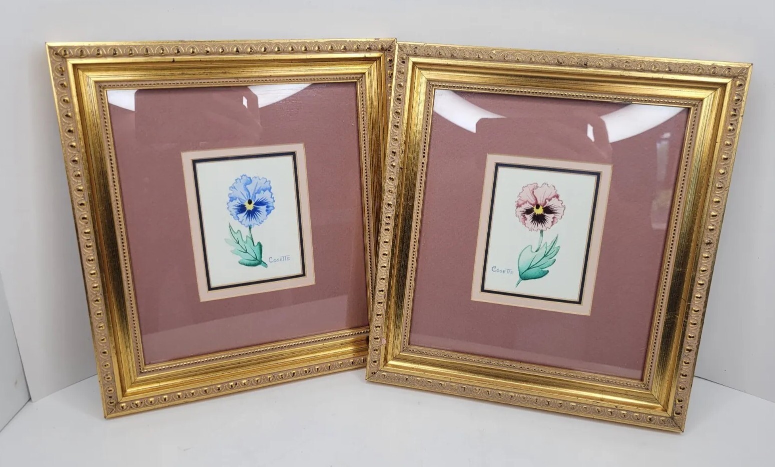 Fine Framed Art Pansy Floral Print, Cosette Classic Picture Co. Vintage ...