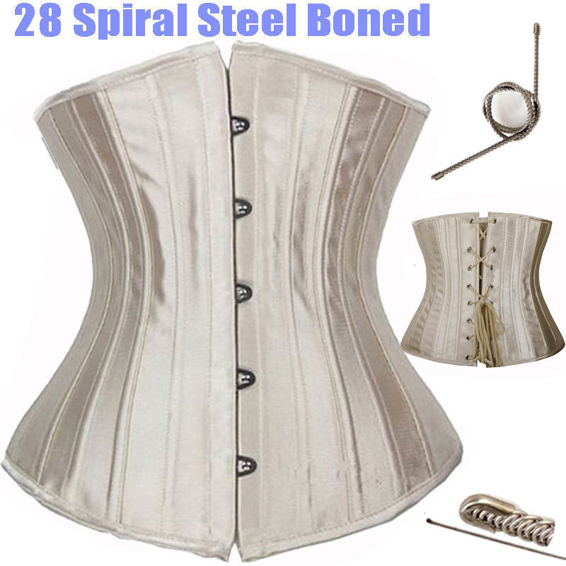 Sexy Bustier Underbust Corset Lace Up Women Boned Top Steampunk Basque ...